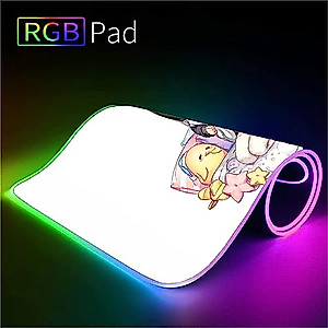Mouse Pads Sexy Butt Anime Girl Gaming Mouse Pad RGB LED Durable Natural Rubber Base Cloth Surface Waterproof Mats RGB 35.43 inch x15.74 inch,A4