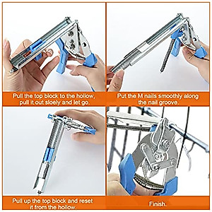 2 Pack Type M Nail Ring Pliers Kit With 1200pcs M Zinc Alloy Hog Rings, Hog Nail Ring Pliers for Fencing, Repair Hand Tools for Animal Cages, Wire Fencing