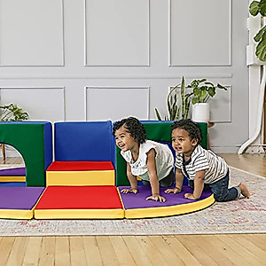 ECR4Kids SoftZone Triple Tunnel Maze, Toddler Playset, Assorted, 9-Piece