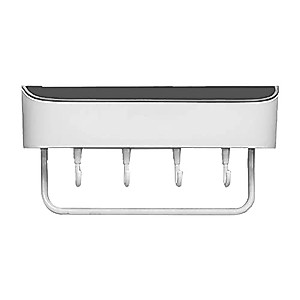 LAPUTA Wall Mount Organizer,1 Set Shower Shelf PP Detachable Hook Punch Free Storage Holder Rack for Kitchen, Bathroom, Cabinet, Toilet, Office Beige One Size