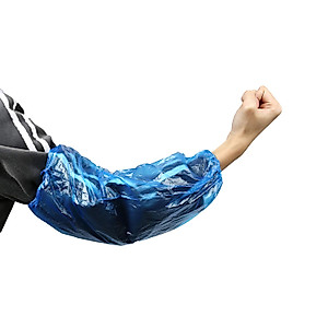 Plastic Oversleeves Protector, Disposable Arm/Sleeves Covers Waterproof Protector, 15.7 Inches,Blue(100 PCS)