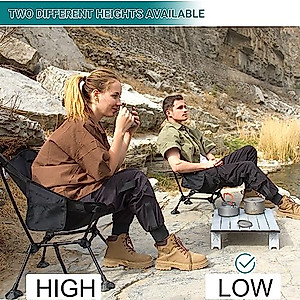 ATEPA Ultralight Camping Chair for Backpacking Hiking, Portable Compact Lightweight Folding Camp Chairs for Adults - Square Aluminum Frame with Anti-Sinking Feet for Beach Lawn Travel BBQ Outdoor