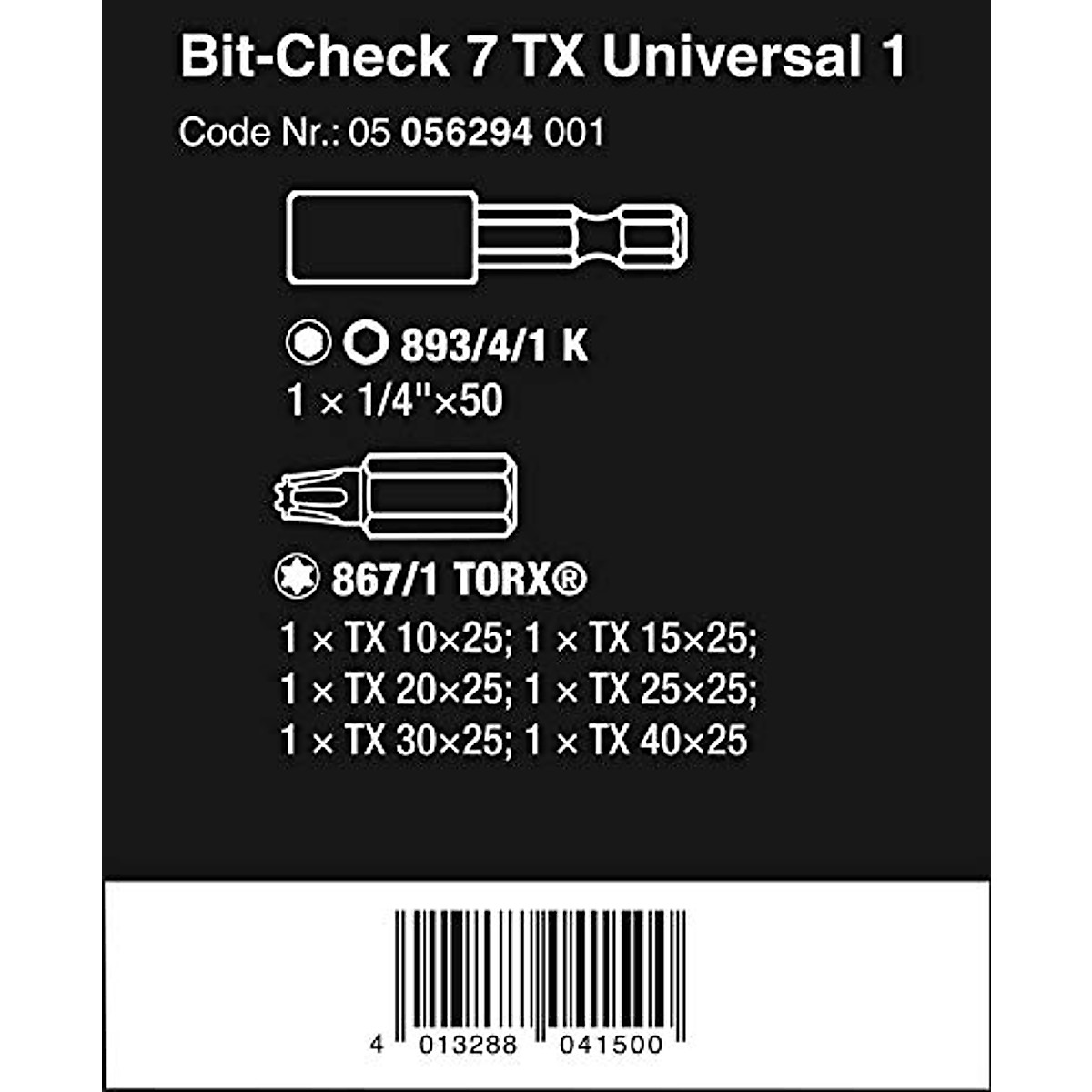 Wera TORX Mini-Check TX Sheet Metal Bit Set