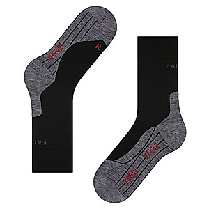 FALKE Women's TK5 Wander Hiking Socks, Crew Length, Light Padding, Athletic Sock, Breathable Quick Dry, Merino Wool, Black (Black-Mix 3010), 8-9, 1 Pair