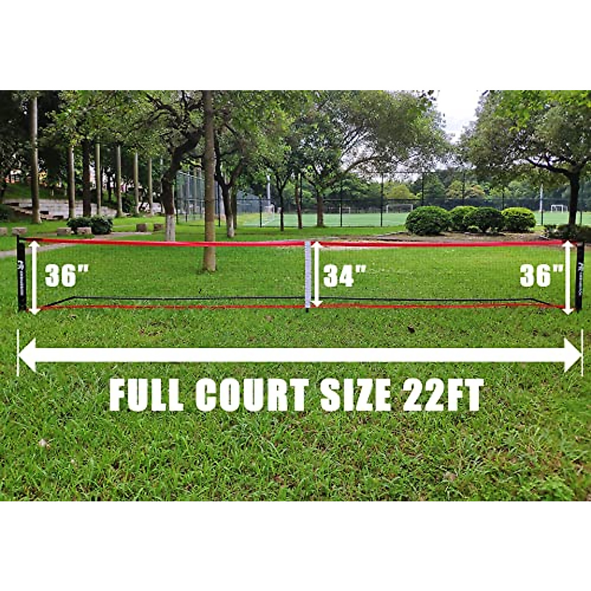 Hoverphenix Pickleball Set with Net for Driveway, Portable Regulation Size Pickleball Net System with Paddle Set of 4, Outdoor Pickleballs, Carry Bag, Weather Resistant Metal Frame
