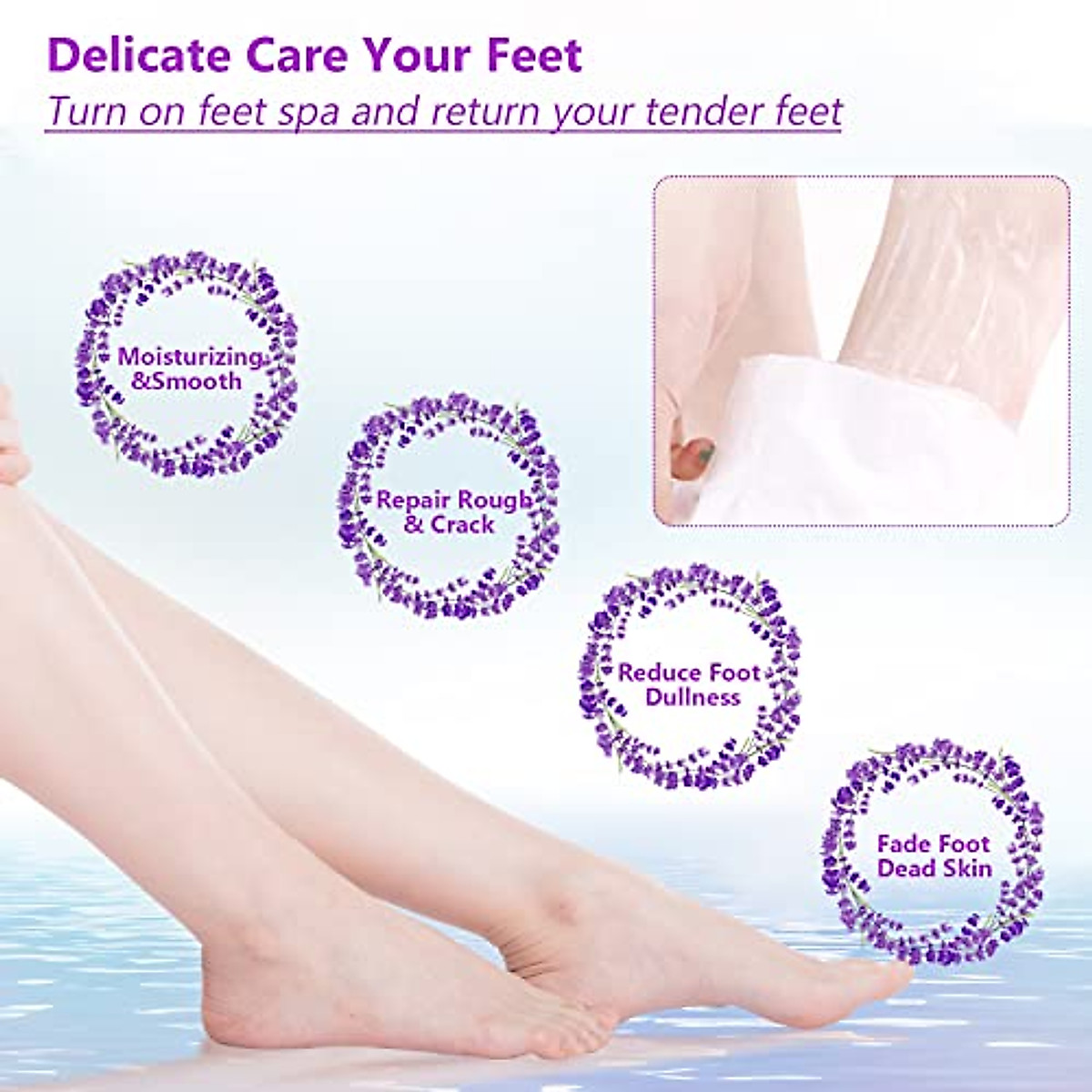 Permotary Foot Peel Mask - 6 Pack - Original Exfoliant Foot Peel - Feet Callus Remover & Dead Skin Remover, Moisturizing Feet, Baby Your Feet Naturally (Lavender&Milk)