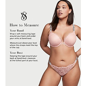 Victoria's Secret Very Sexy Bombshell Add-2-Cups Lace Shine Strap Push-Up Bra, Lipstick, 34B