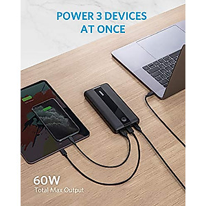 Anker Portable Charger, PowerCore III Elite 19200 60W Power Bank Bundle with 65W PD Wall Charger for USB C MacBook Air/Pro/Dell XPS, iPad Pro, iPhone 12/11/mini/Pro and More