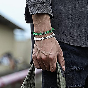 Jewdreamer 12Pcs Distance Relationship Bracelets 8mm Lava Rock Stone Beaded Bracelet for Men Women Stretch Yoga Healing Anxiety Bracelet Aromatherapy Essential Oil Diffuser Couple Bracelet Set