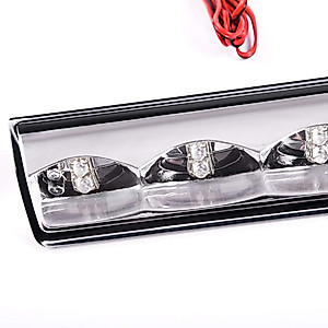 CNNELL Truck Cap Third Brake Light Clear lens Red LED Replaces AT-LED-36R 3rd Brake Tail Light Lamp (clear lens chrome housing)