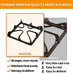 Upgraded WB31K10034 Grate Replacement Parts for GE Stove Parts Range Burner Grate, GE Cooktop Parts Cast Iron Surface Burner Grate Set, General Electric Gas Range Parts Stove Top Grate Rack 1 Pcs