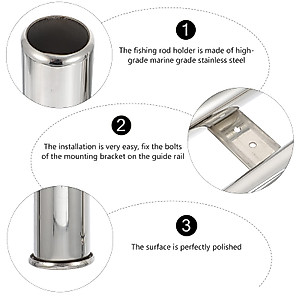 1 Set Double-Tube Fishing Pole Holder Stainless Steel Fishing Rod Stand Fishing Boat Accessory Fishing Rod Stand Fishing Pole Rack Stainless Steel Pole Holder Fishing Boat Accessory Fishing