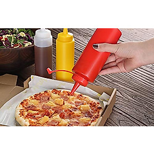 New Star Foodservice 26207 Squeeze Bottles, Plastic, 24 oz, Clear, Pack of 6