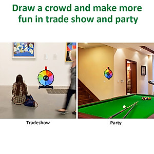 WinSpin 12 Inch Prize Wheel Dual Use Tabletop or Wall Mounted Heavy Duty Editable Color 12 Slots Spinning Wheel for Home Office Fortune Design Carnival Spinning Game, Breeze Series