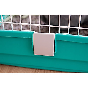 IRIS USA Medium Wire Animal House, Easy to Clean Cage with Wide Access Drop Down Door for Small-Sized Pets Animals Rabbits Guinea Pigs Rats, Green