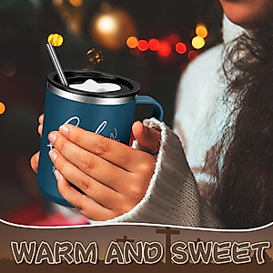 Nitial 6 Pcs 17 oz Christian Coffee Mugs with Lid and Straw Religious Bible Verse Christian Gifts Insulated Inspirational Bible Affirmations Tumbler for Friend Men Women Favor (Multicolor)