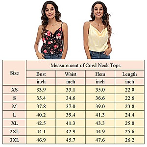 Miqieer Basic Women's Silk Tank Top Ladies V-Neck Camisole Silky Loose Sleeveless Blouse Satin Tank Shirt(Cowl Neck-Green,M)