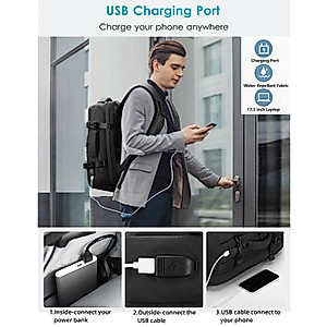 Glivpny Expandable Travel Laptop Backpack,Flight Approved Carry-on Business Backpack,17 Inch Waterproof Backpack(Black-B683)