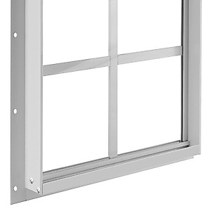 2 Pack Shed Window 12" W x 12" H, White Flush Mount Window with Tempered Glass for Playhouses, Sheds, Garage and Chicken Coops