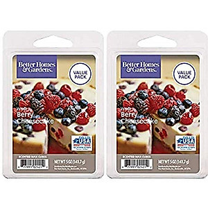 2 Pack Wild Berry Cheesecake Better Homes and Gardens Wax Cubes Value Pack (24 Wax Cubes)