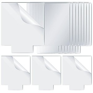24 Pcs 2mm Acrylic Sheets Clear Cast for LED Light Base, (5.9"x 5.1") Thick Plastic Square Boards with Protective Layers for Signs DIY Display Projects, Engraving Carving Craft Transparent Panels