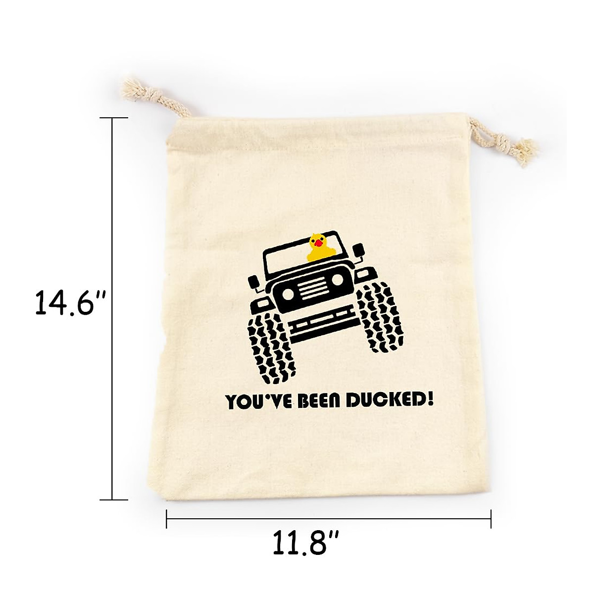 LANBAIHE You've Been Ducked, Duck Duck bag Rubber Duck Drawstring Bag, Reusable Rubber Duck Bag 14.6'' x 11.8'' inches, Great Gift for Any Duck Enthusiast