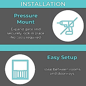 Toddleroo by North States 50" Wide Extra Wide Wire Mesh Baby Gate, Made in USA: Installs in Wide Opening Without damaging Wall. Pressure Mount. Fits 29.5"-50" Wide (32" Tall, Sustainable Hardwood)