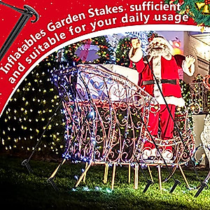 Vicenpal 7 Inch Plastic Yard Stakes Inflatables Heavy Duty for Tent Ground Garden Replacement Outdoor Fence Lawn Pegs Landscape Staples Christmas Decorations (Black, 24 Pcs)