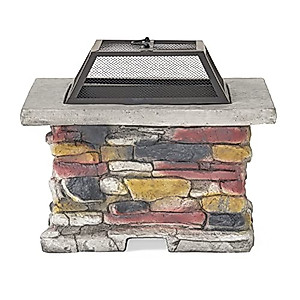 Christopher Knight Home Corporal Square Fire Pit, Stone