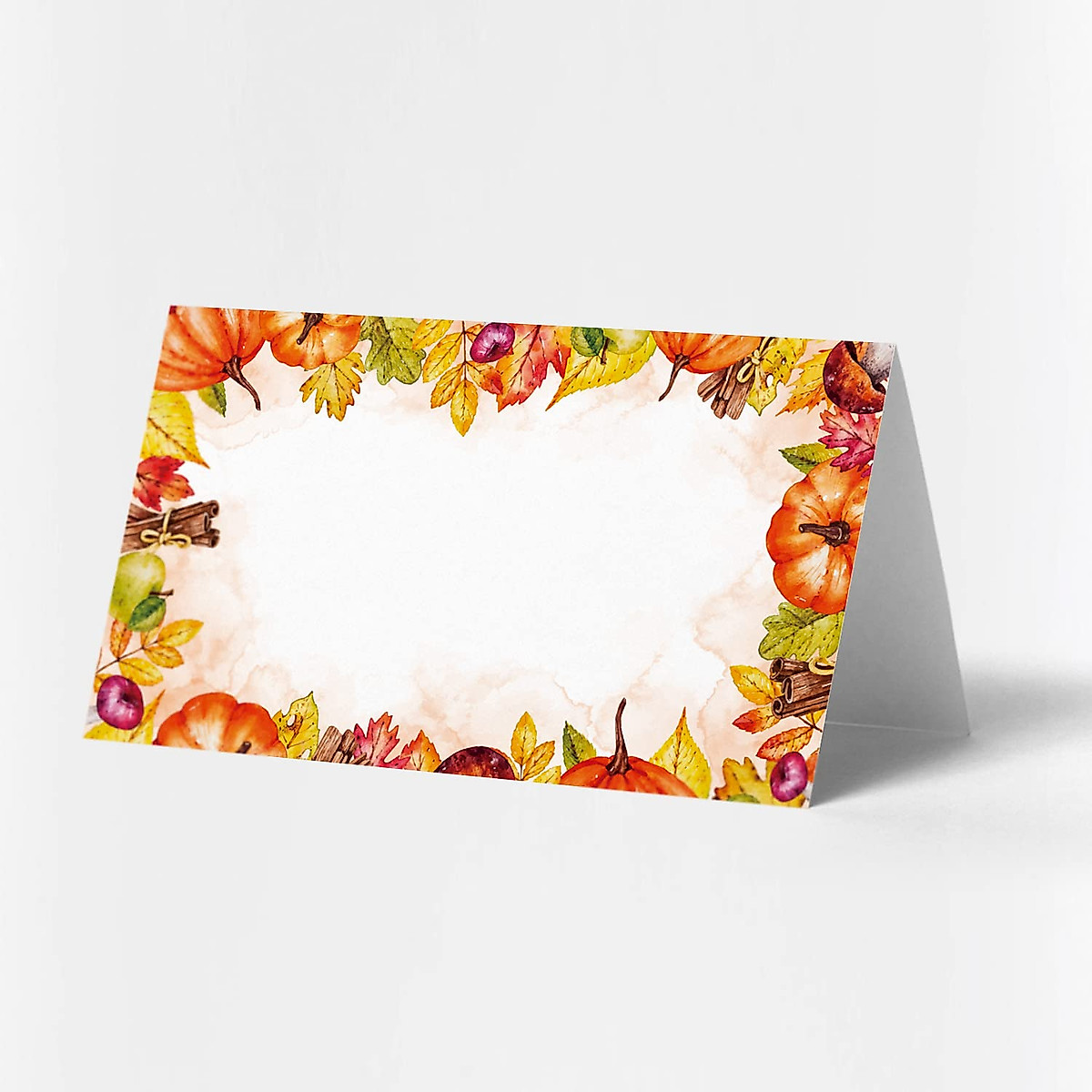 Thanksgiving Place Cards (3.5 x 2 in) 25 pcs, Table Name Cards for Thanksgiving Party, Seating Name Cards, Food Labels, Scored for Easy Folding, Thanksgiving Party Supplies, Fiesta Party - SJK006