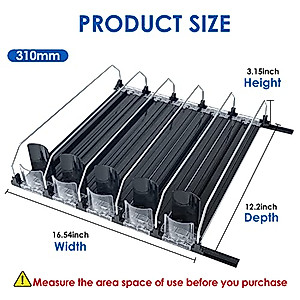 BUDO Soda Can Organizer for Refrigerator, Automatic Pusher Glide, Drink Organizer for Fridge, Bottled Water Beer Beverage Holder for Fridge Pantry Kitchen (12.2inch, 5 Rows)