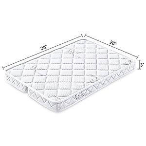 Premium Knitted Fabric Foldable Pack and Play Mattress Topper -Odorless Playpen Mattresses Pad,Sturdy Edges and Non-Toxic Play Yard Mattress Pad Fits for Graco & Baby Trend & Pamo Babe Playard
