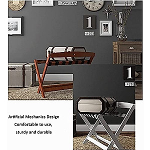 DIEFMJ Foldable Luggage Rack - Solid Hardwood Foldable Storage/Organization Shelf - Easy Assembly - for Home, Bedroom & Travel (Color : White)