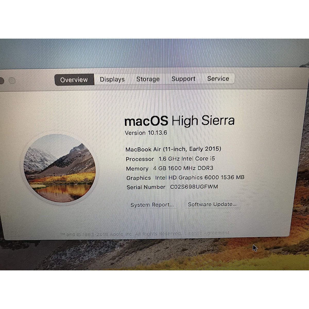 Apple MacBook Air MJVM2LL/A Intel Core i5-5250U X2 1.6GHz 4GB 128GB SSD, Silver (Scratch and Dent) (Refurbished)