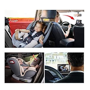 AllRuby Baby Car Mirror, View Infant in Rear Facing Seat with Wide Crystal Clear View,Camera Aimed at Baby-Easily to Observe The Baby's Every Move (4.3 inch)
