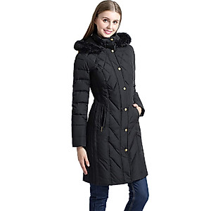 BGSD Women Addi Waterproof Hooded Long Down Parka Coat Novelty Winter Jacket Black X-Large