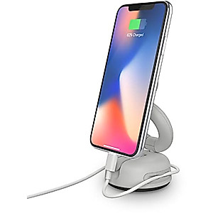 PopSockets Multi-Use Phone Mount: Dash Mount, Windshield Phone Mount, and Phone Mount for Desk - White
