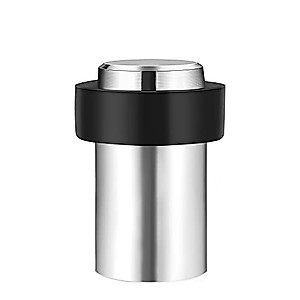 1PCS Stainless Steel Cylindrical Universal Door Stop, 2-3/8 Inch Brushed Finish Door Stopper with Rubber Bumper – Protects Walls from Door Knob Damage by TPOHH