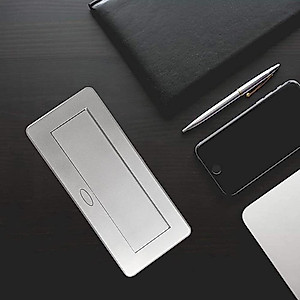 Zeshan Pop up Outlet Desktop Connection Box with 2 Independent Power, USB, RJ45, VGA, HDMI, 3.5 mm Audio for Office Black