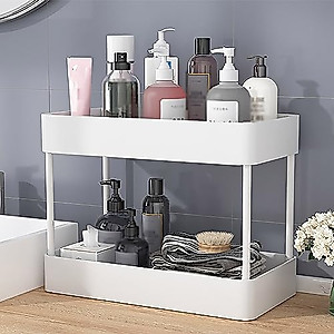 MeiBoAll Under Sink Organizer Removable Bathroom Shelves Storage Rack Rotating Universal Wheel Toilet Kitchen Bedroom Shelf