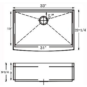 KABCO 33 Inch Big Single Bowl Apron Front Farmhouse Kitchen Sink with Sink Strainer and Sink Grid, Laser Cut Rust Resistant Sound and Heatproof Stainless Steel 16 Gauge Undermount Farmhouse Sink