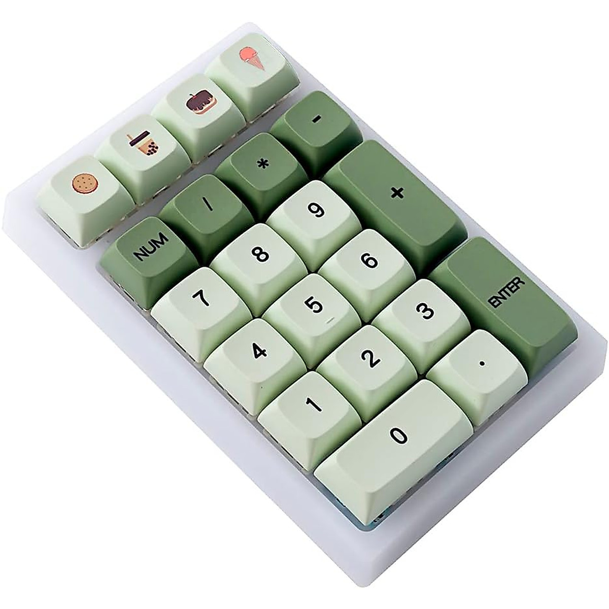 BOYI TD21 Hot Swappable Numpad,21 Keys Mini Numpad Portable Keypad Bluetooth 5.0/2.4GHz/Wired Number Pad Keyboard PBT Keycaps RGB Backlit Type-C Mini Keyboard (Matcha Green XDA Keycaps)