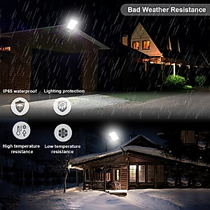 WERISE 100W Solar Lights Outdoor Motion Sensor 8000 Lumens Dusk to Dawn Solar Street Light Outdoor with IP65 Waterproof 6500k Super Bright Flood Light Solar Powered for Parking Lot,Street,Backyard