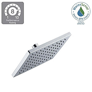 Modern 1-Spray 8 in. Square Raincan Fixed Shower Head in Chrome