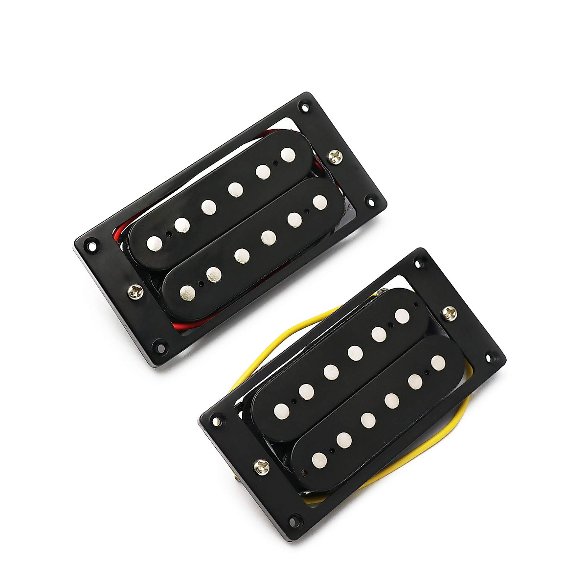 Metallor Electric Guitar Humbucker Pickup Double Coil Ceramic Magnet Pickup Guitar Parts Replacement Neck and Bridge Set of 2Pcs Black.