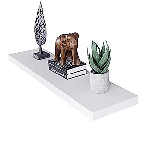 WELLAND 12" Deep White Floating Shelves, Floating Shelf Wall Shelf Display Floating Shelf, 47.24" L x 11.81" D x 2" T, Deeper Than Others, White