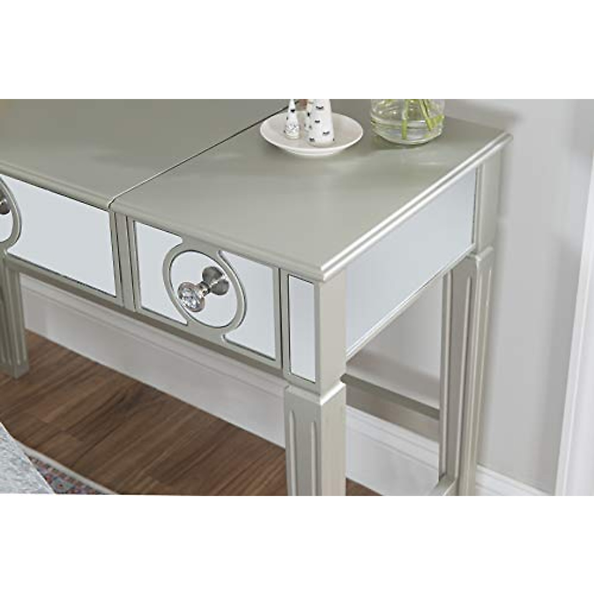 Linon Home Décor Vanity Set Silver