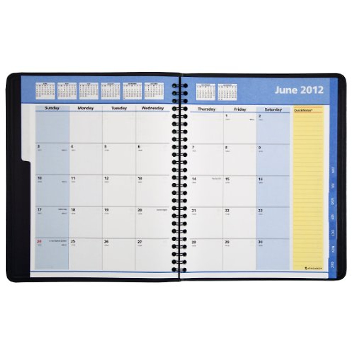 AT-A-GLANCE QuickNotes Recycled Monthly Planner, 6 x 9 Inches, Black, 2012 (76-08-05)