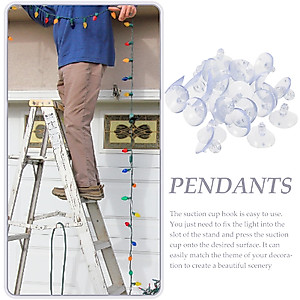 Cabilock 200pcs String Mini Suction Cup Lighting Accessories Window Screen Clips Window Suction Cup Hook Led Light Hanger Outside Fairy Light Suction Cup Wall Clip Plastic Fish Tank