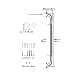 24 Inch Anti Slip Shower Grab Bar, Munzong Stainless Steel Bathroom Grab Bar, Satin Brushed Nickel Knurled Bathroom Balance Bar,Safety Hand Rail Support Handicap Elderly Senior Assist Bath Handle